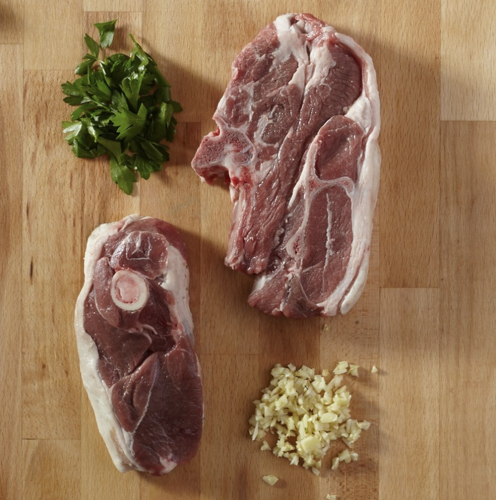 raw lamb chops brown